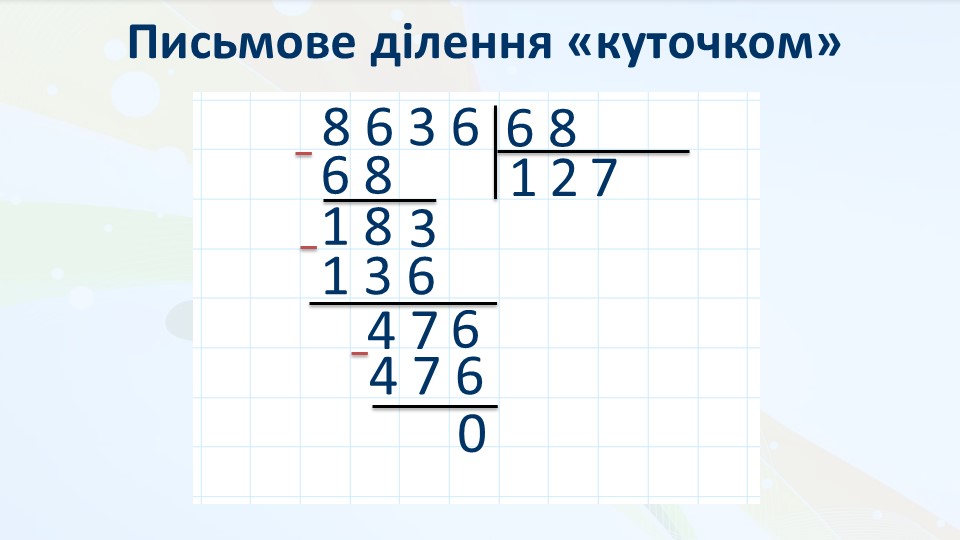 Презентація на тему Ділення натуральних чисел 5 клас Новатіка
